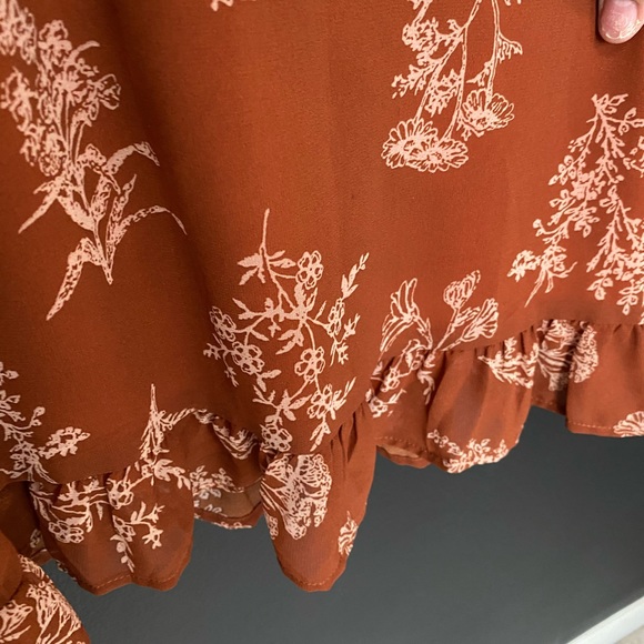 SHEIN | Dresses | Ladies Dress Size X Rust Brown With Light Peach ...